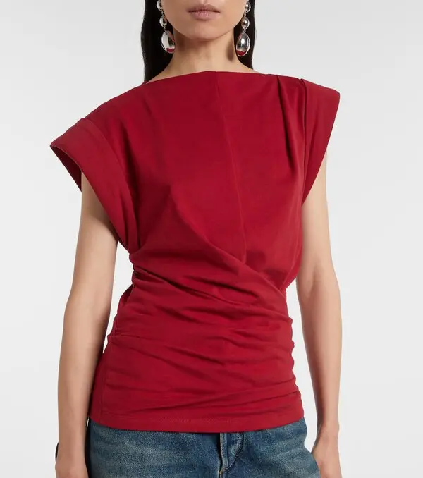 Isabel Marant Étoile Draped Cotton Jersey Top - Red