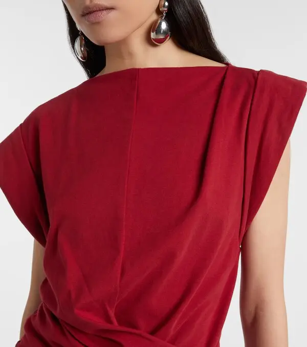 Isabel Marant Étoile Draped Cotton Jersey Top - Red