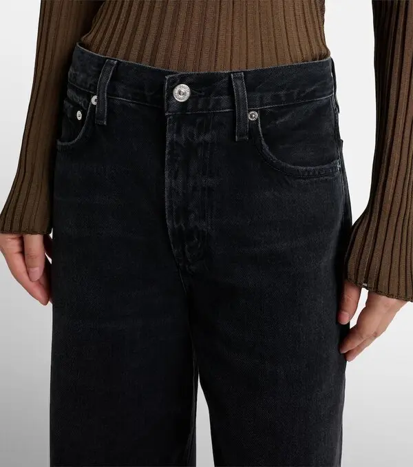 Citizens Of Humanity Miro Cropped High-rise Barrel-leg Jeans - Black