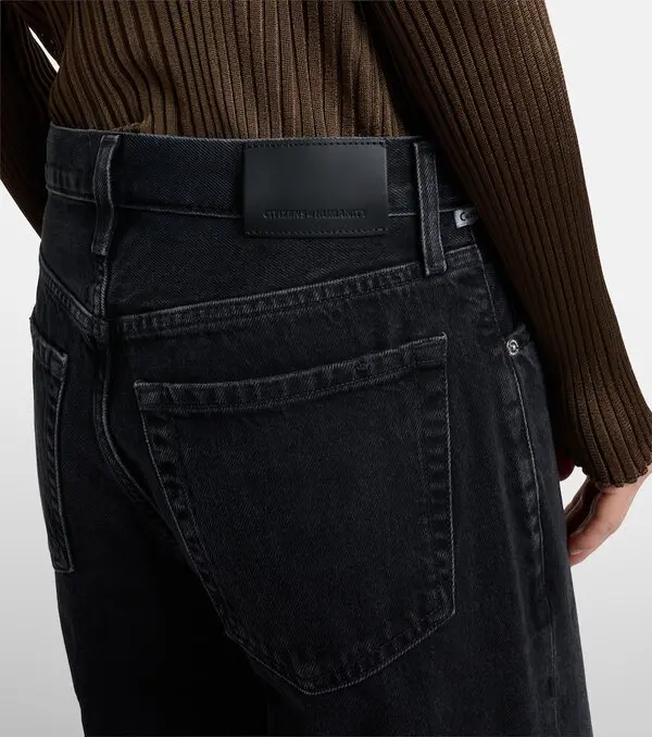 Citizens Of Humanity Miro Cropped High-rise Barrel-leg Jeans - Black