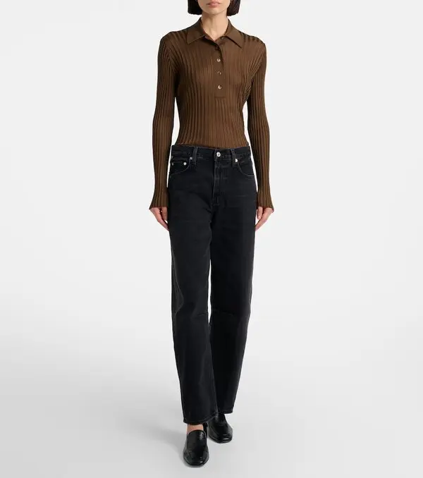 Citizens Of Humanity Miro Cropped High-rise Barrel-leg Jeans - Black