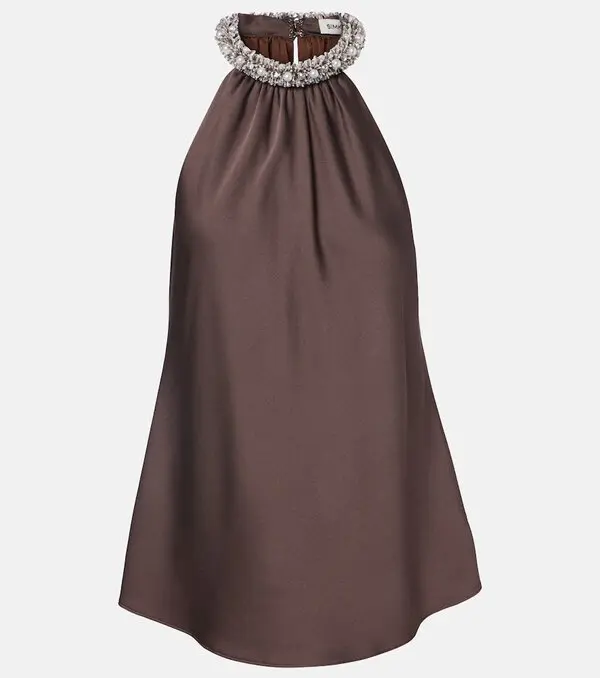 Simkhai Embellished Satin Top