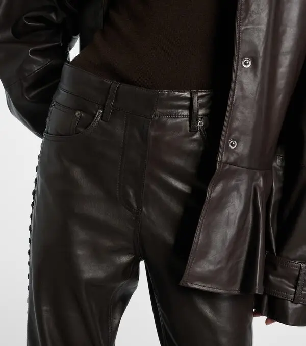 Remain Birger Christensen Leather Straight Leg Pants