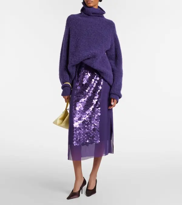 JOSEPH Meslay Alpaca-blend Turtleneck Sweater - Purple