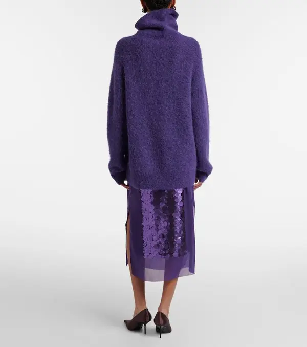 JOSEPH Meslay Alpaca-blend Turtleneck Sweater - Purple