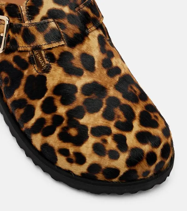 BIRKENSTOCK Boston Leopard-print Calf Hair Clogs - Beige