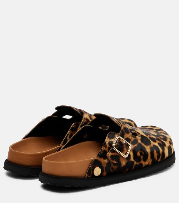 BIRKENSTOCK Boston Leopard-print Calf Hair Clogs