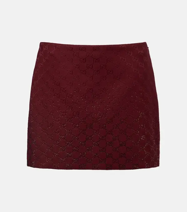 ALAÏA Fringed wool-blend mini skirt