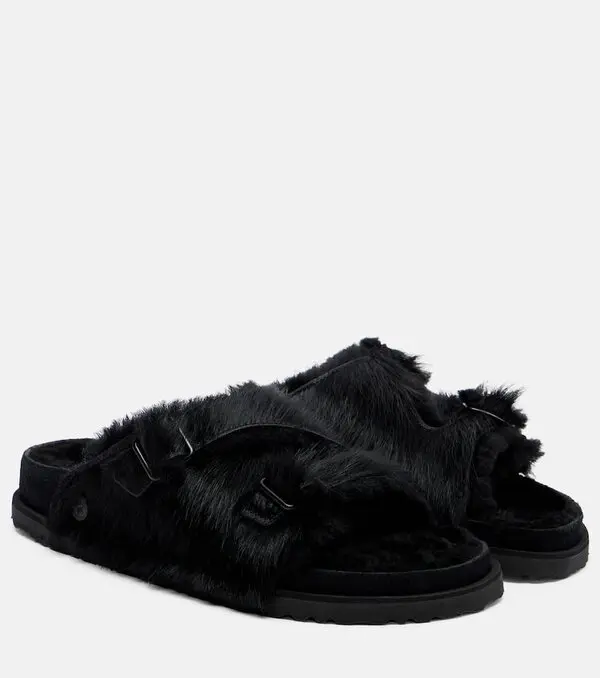 BIRKENSTOCK Zurich Shearling Slides - Black