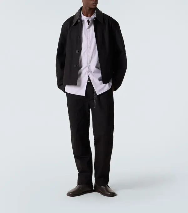 Studio Nicholson Aaron Levine Dover Cotton Jacket With Leather Collar