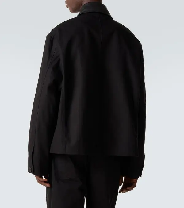 Studio Nicholson Aaron Levine Dover Cotton Jacket With Leather Collar