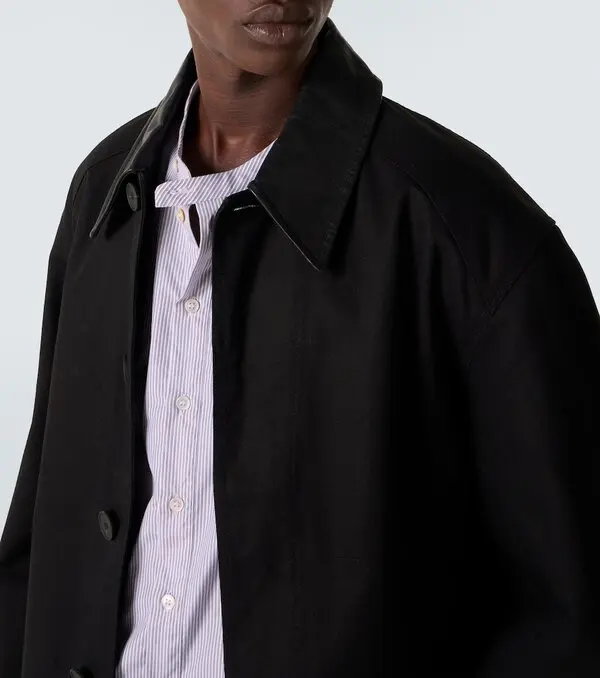 Studio Nicholson Aaron Levine Dover Cotton Jacket With Leather Collar