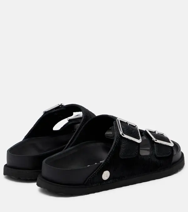 BIRKENSTOCK Arizona Calf Hair Slides - Black