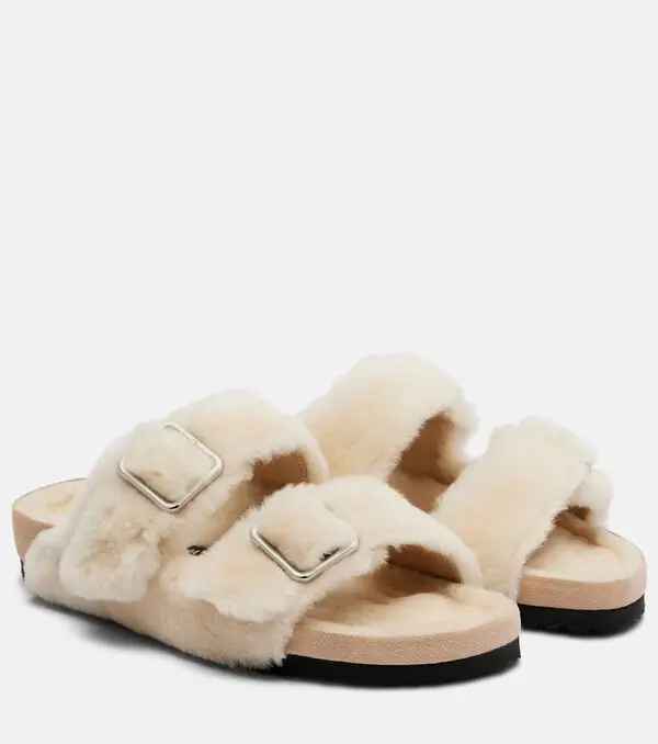BIRKENSTOCK Arizona Shearling Slides - White