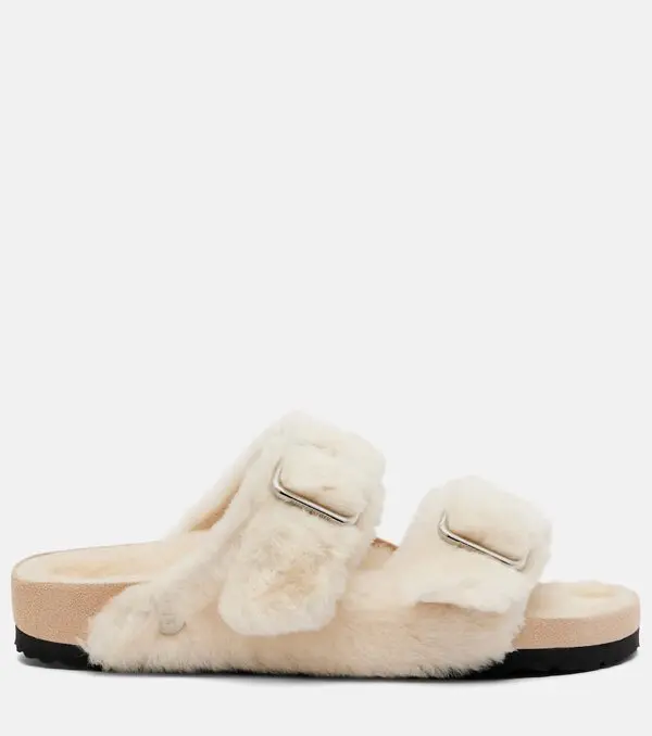BIRKENSTOCK Arizona Shearling Slides - White