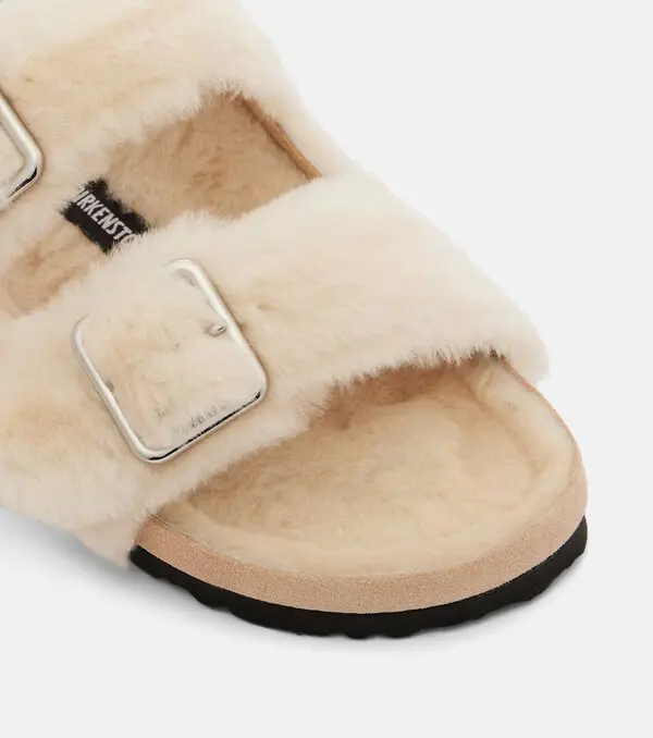 BIRKENSTOCK Arizona Shearling Slides - White