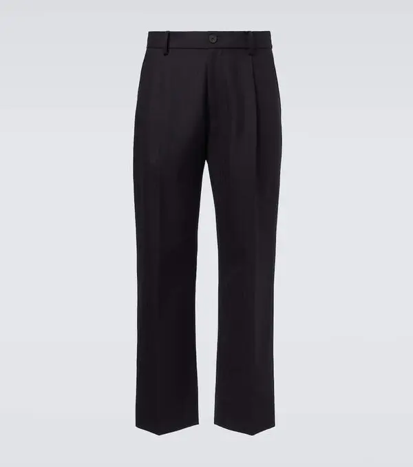 Studio Nicholson Selby Wool Straight Pants - Blue