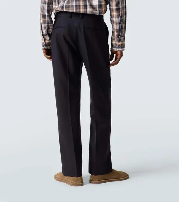 Studio Nicholson Selby Wool Straight Pants - Blue