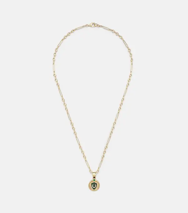 FOUNDRAE 18kt Yellow Necklace With Emerald And Diamonds - Gold