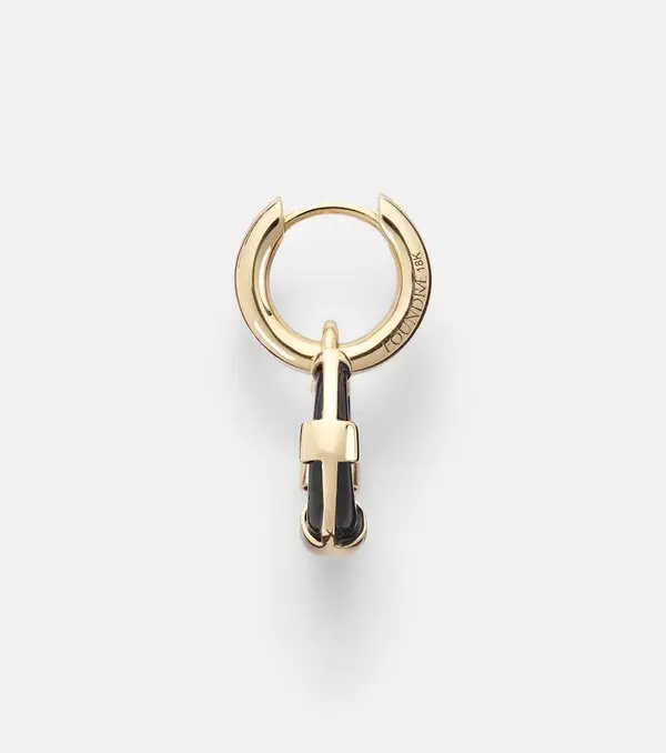 FOUNDRAE 18kt Yellow Horseshoe Pendant With Onyx