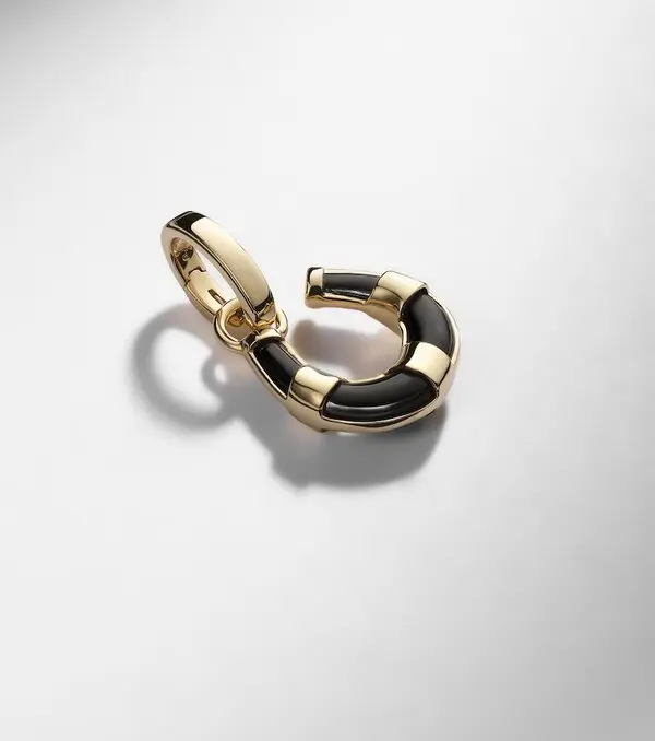 FOUNDRAE 18kt Yellow Horseshoe Pendant With Onyx