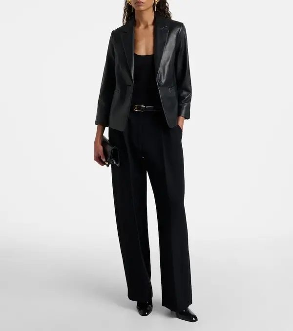 Vince Lamb Leather Single-breasted Blazer