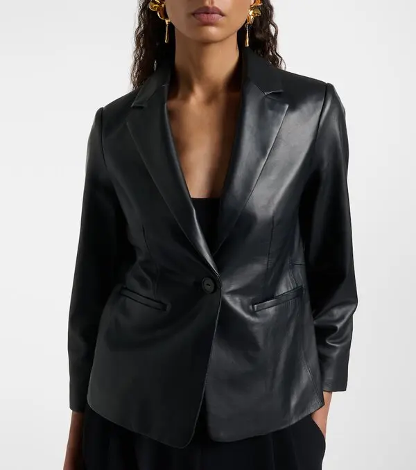 Vince Lamb Leather Single-breasted Blazer