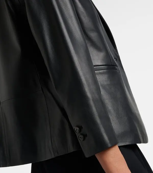 Vince Lamb Leather Single-breasted Blazer