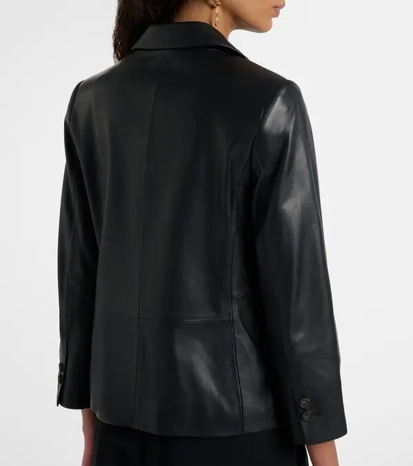 Vince Lamb Leather Single-breasted Blazer