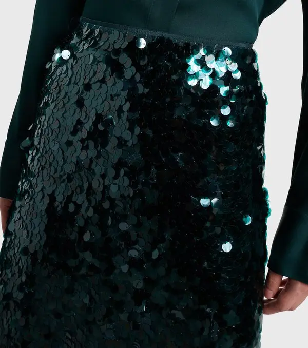 Vince Lucite Sequined Midi Skirt - Green