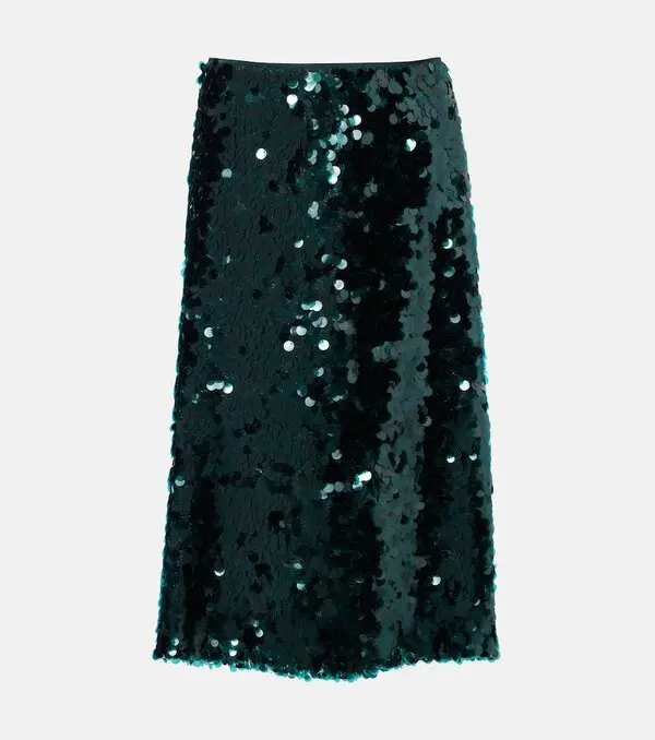 Vince Lucite Sequined Midi Skirt - Green