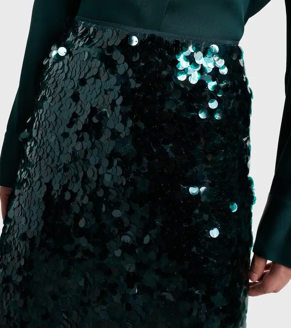 Vince Lucite Sequined Midi Skirt - Green