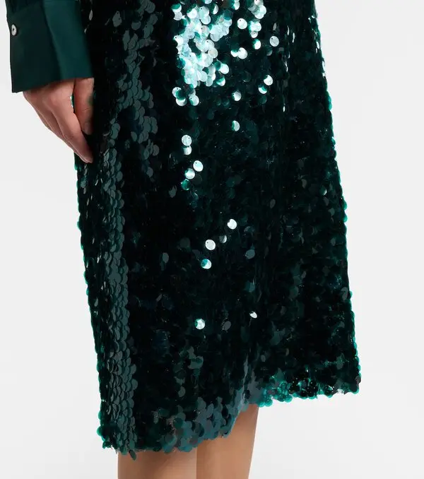 Vince Lucite Sequined Midi Skirt - Green