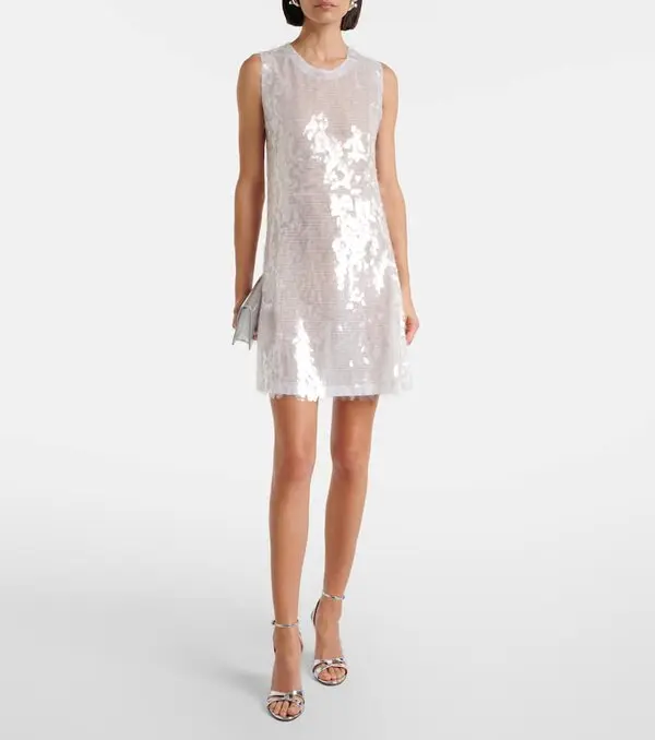 Norma Kamali Sequined Mesh Minidress