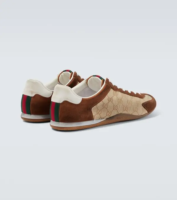 Gucci Shift Gg Canvas And Suede Sneakers
