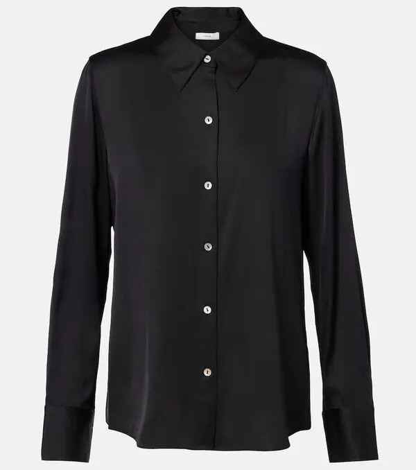 Vince Silk-blend Satin Shirt - Black