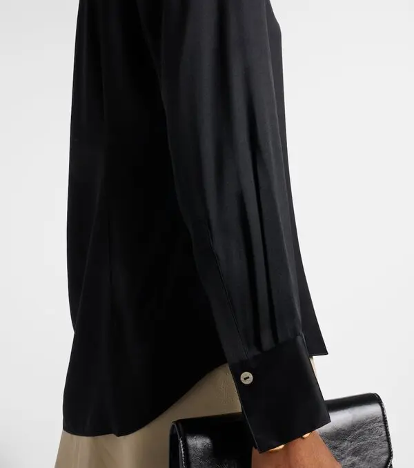 Vince Silk-blend Satin Shirt - Black