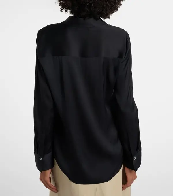 Vince Silk-blend Satin Shirt - Black