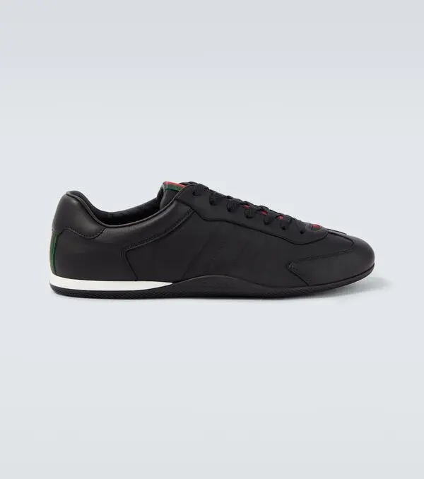 Gucci Leather Shift Sneakers - Black