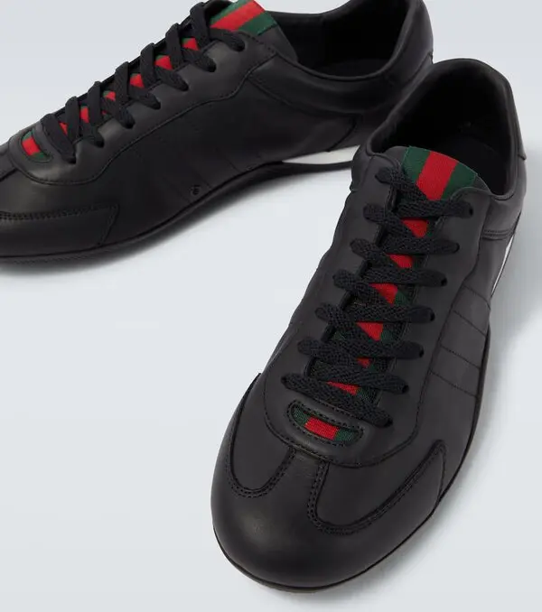 Gucci Leather Shift Sneakers - Black