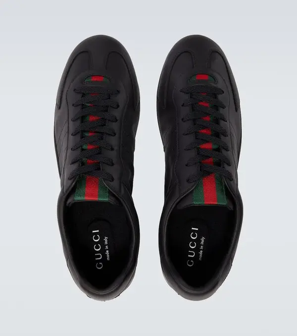 Gucci Leather Shift Sneakers - Black