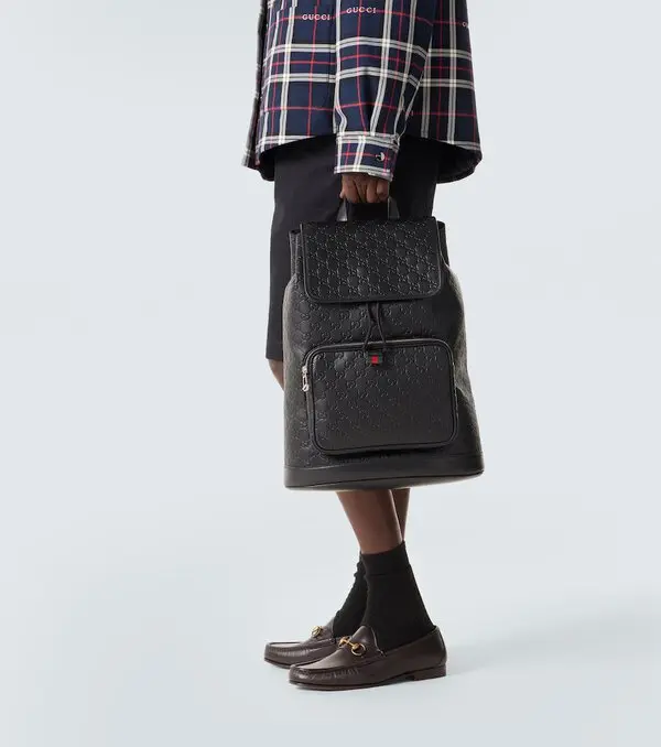 Gucci Gg Medium Leather Backpack