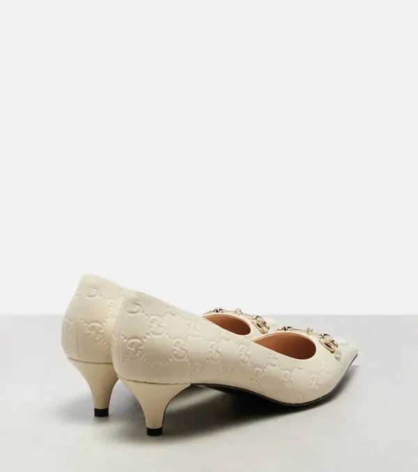 Gucci Erin Gg Horsebit Leather Pumps