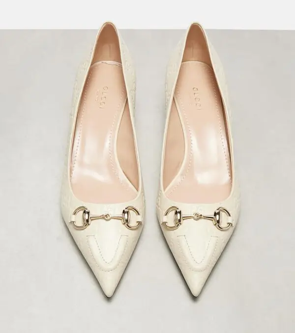 Gucci Erin Gg Horsebit Leather Pumps