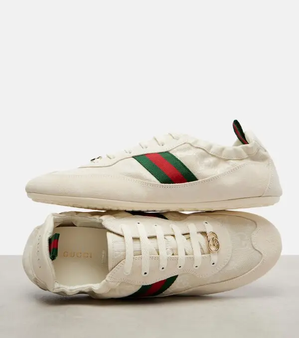 Gucci Suede-trimmed Canvas Sneakers