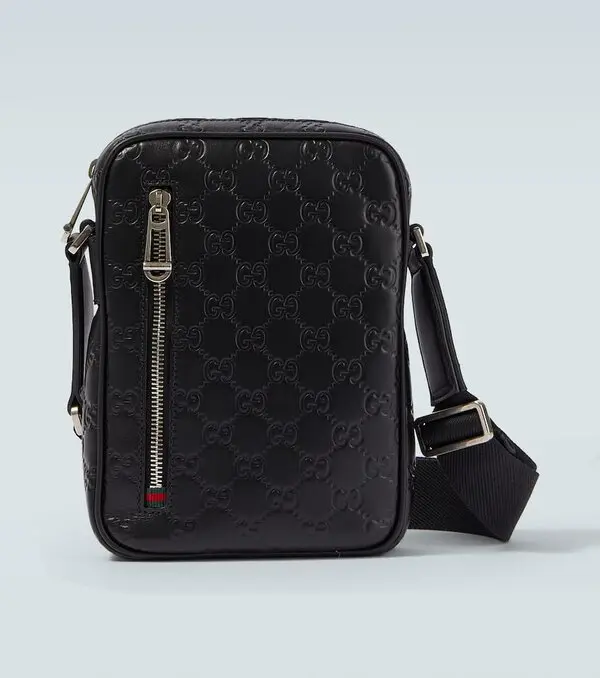 Gucci Gg Small Leather Crossbody Bag - Black