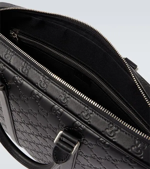 Gucci Gg Embossed Leather Briefcase