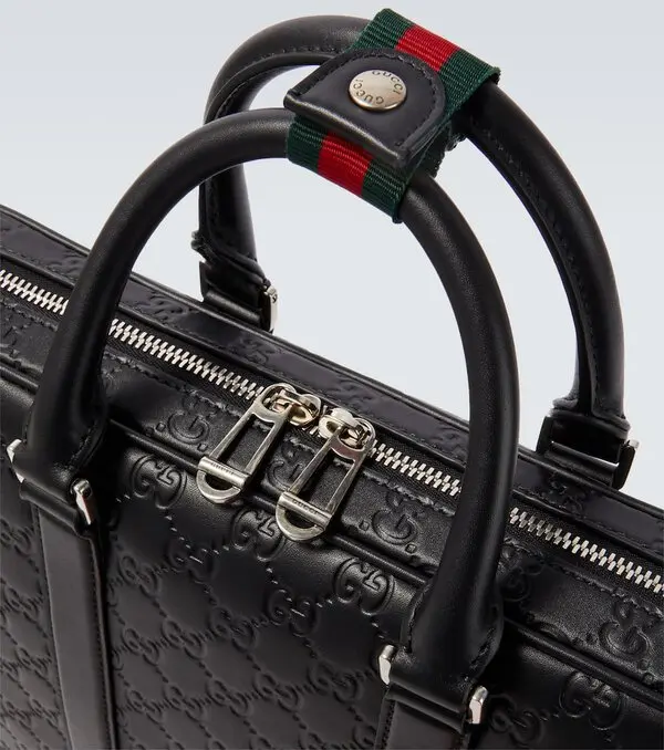 Gucci Gg Embossed Leather Briefcase