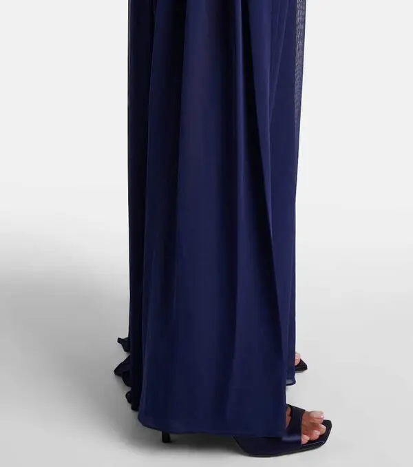 Christopher Esber Orion Ruched Halterneck Gown - Blue