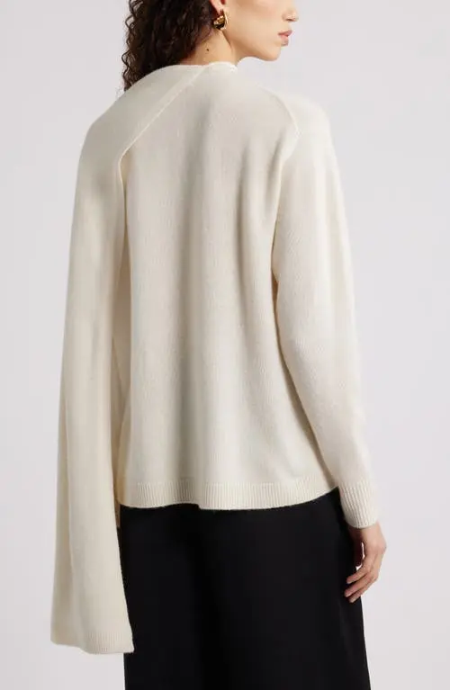 Nordstrom Scarf Collar Wool And Cashmere Sweater - Ivory Pristine
